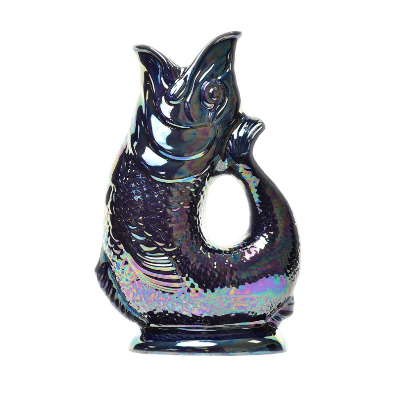 Wade Ceramics Iridescent Lustre 11" Gluggle Jug Fish Pitcher | 6 Color ...