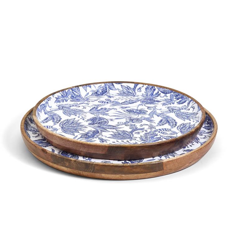 Handcrafted Blue Batik Trays | 2 Sizes Available | Cambridge Uncommon