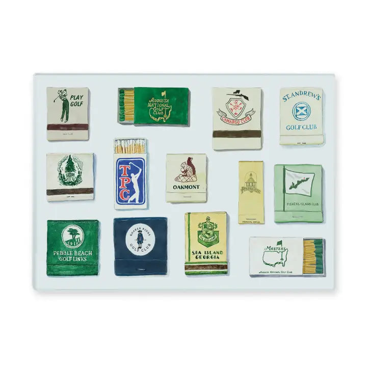 Golf Matchbooks | Glass Cutting Board | Cambridge Uncommon