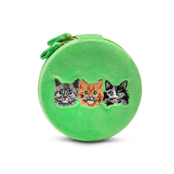 Cats Green Velvet Jewelry Case | Cambridge Uncommon