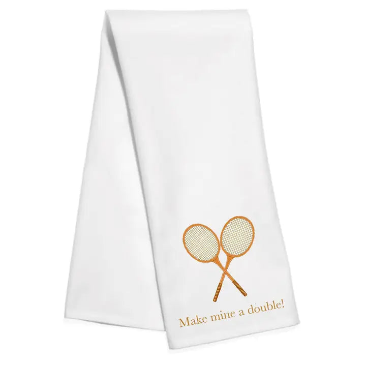 "Make Mine a Double" Tennis Kitchen Tea Towel | Cambridge Uncommon