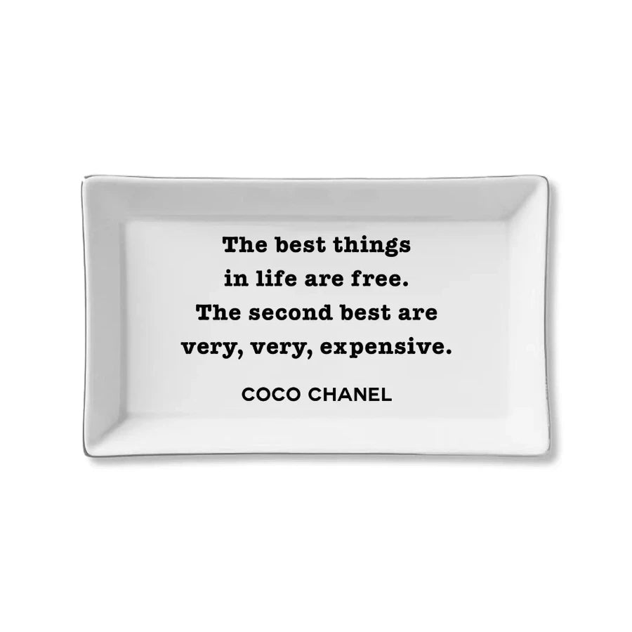 Coco Chanel "Best Things in Life..." Trinket Tray | Cambridge Uncommon