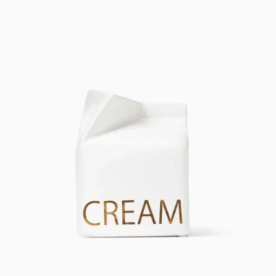 6" Ceramic Cream Carton Vase | Cambridge Uncommon
