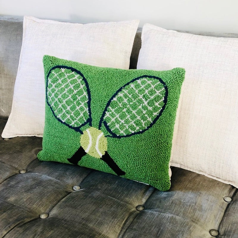 Tennis Rackets Throw Pillow | Large Hook Pillow | Cambridge Uncommon